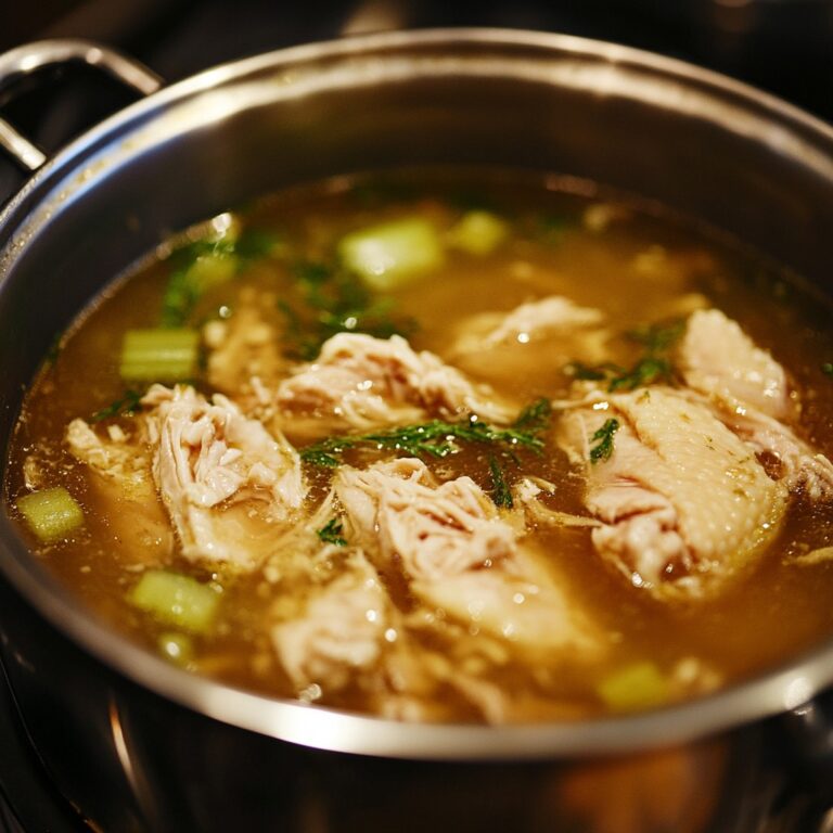 How To Make Homemade Chicken Carcass Soup Recipe - Madeleine Kitchen